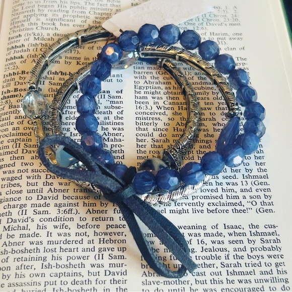 Ruby Rd. | Jewelry | Nwt Ruby Rd Blue Beaded Jewel Bracelets Set Of 3 ...